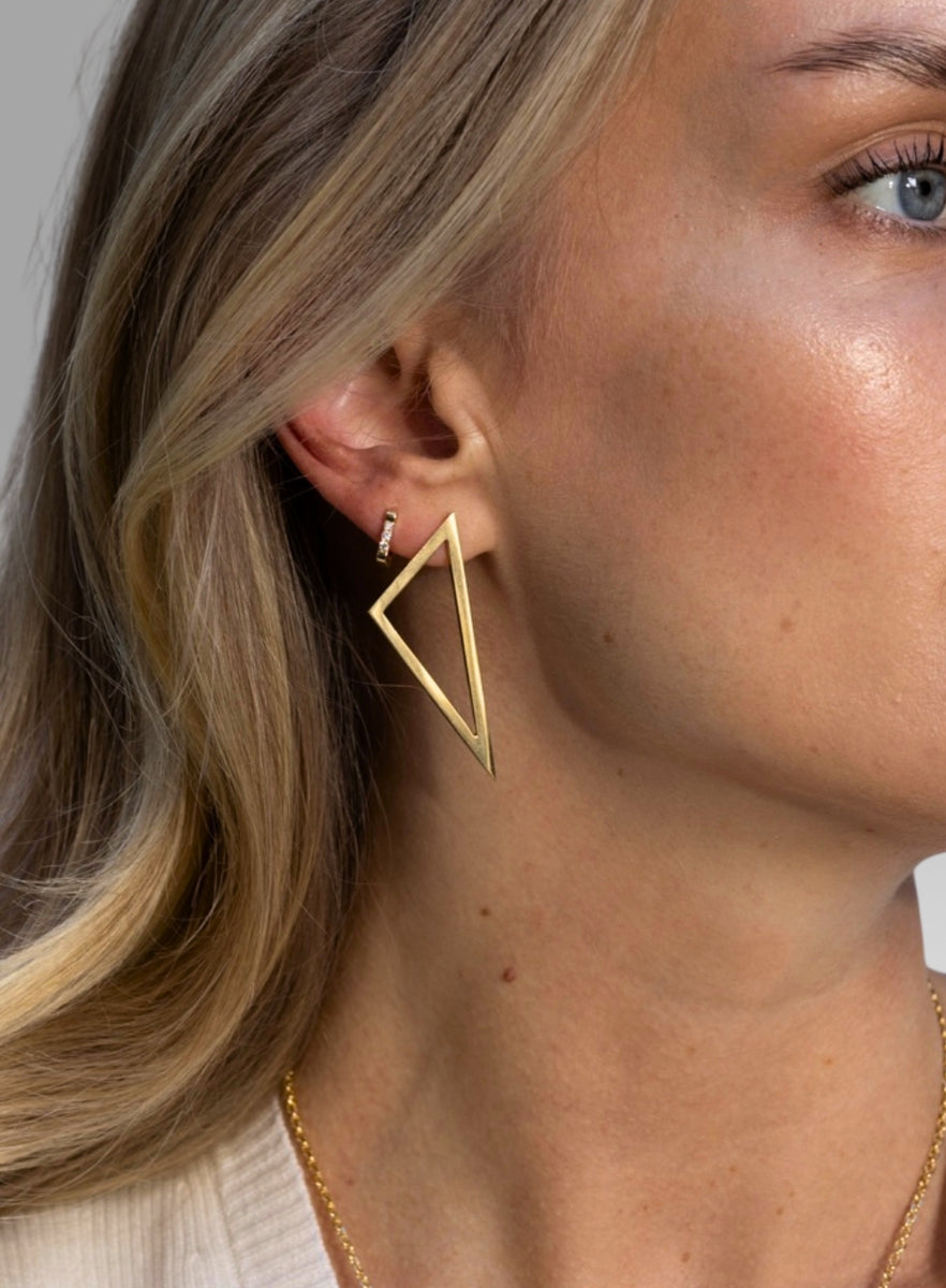 RACHEL KATZ | Large Yellow Gold Triangle Earrings – Joan Shepp